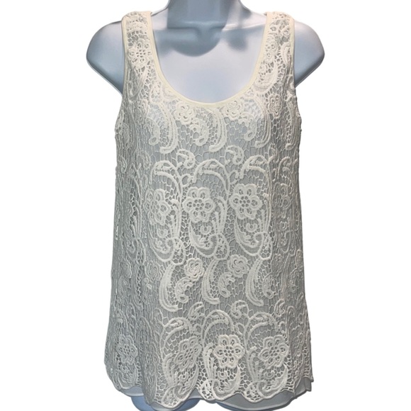 CAbi | Tops | Cabi White Crochet Small Top | Poshmark